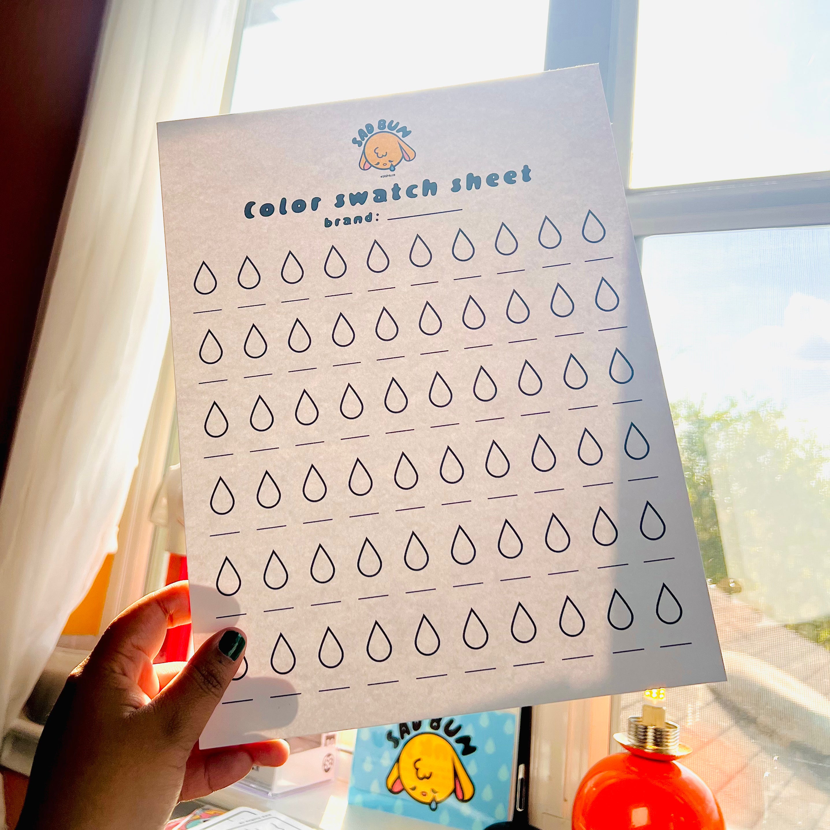 Color Swatches Sheet (physical) – SadBun Co